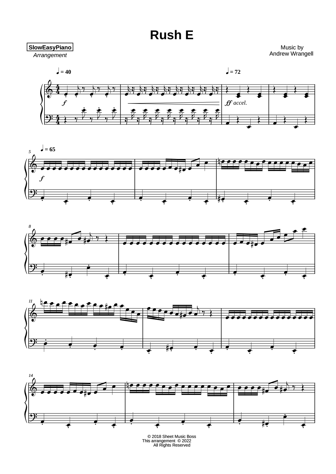 Rush E Piano Music Sheet Free At Clinton Long Blog