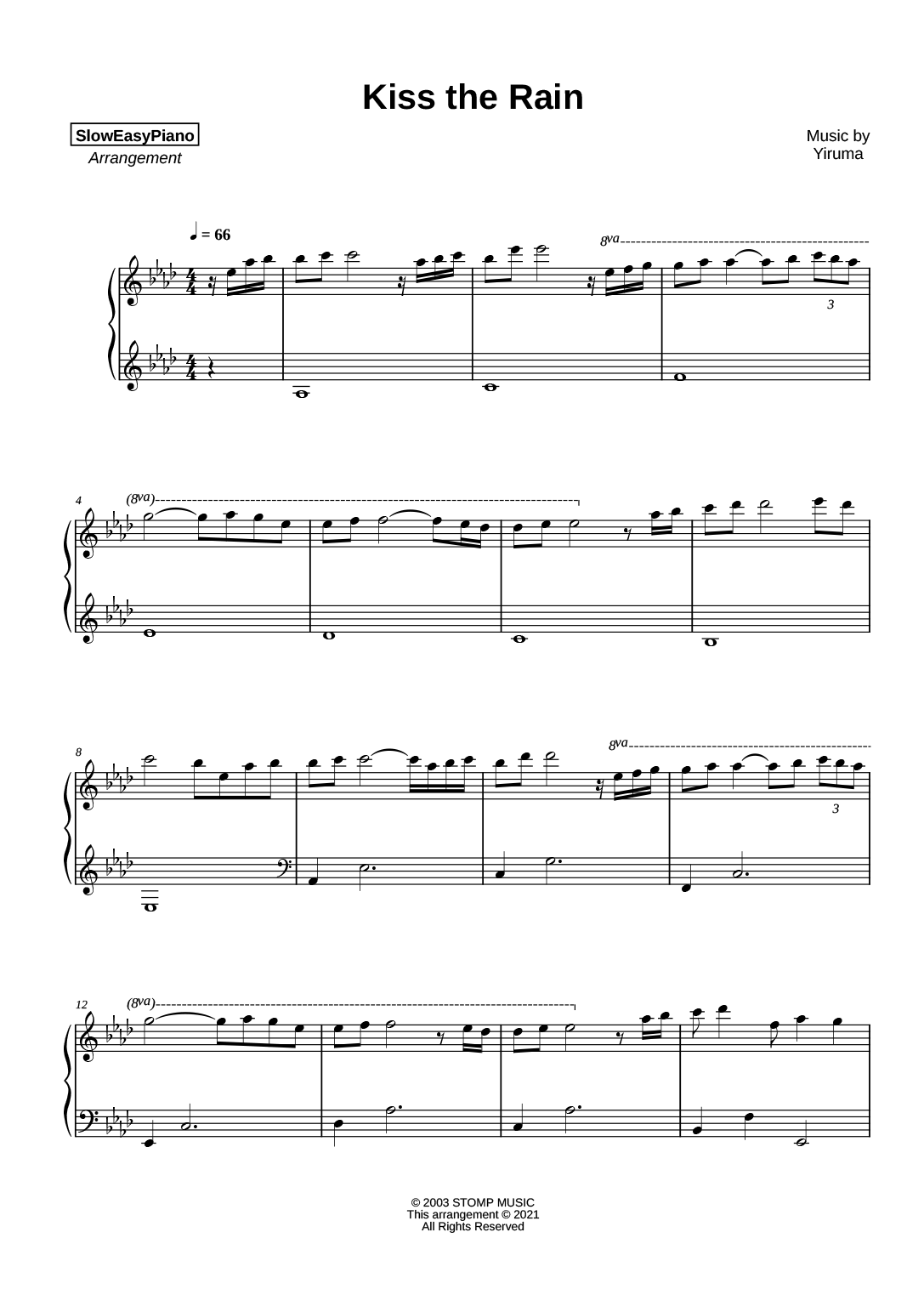 Yiruma - Kiss the Rain (EASY) - Claivert's Piano x SlowEasyPiano